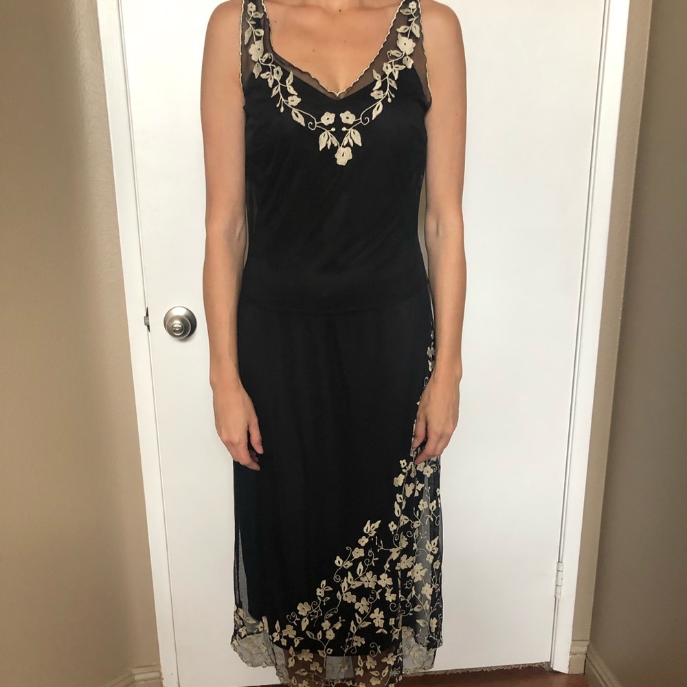 Beautiful Sheer Dress With Built-In Black Liner - Gem
